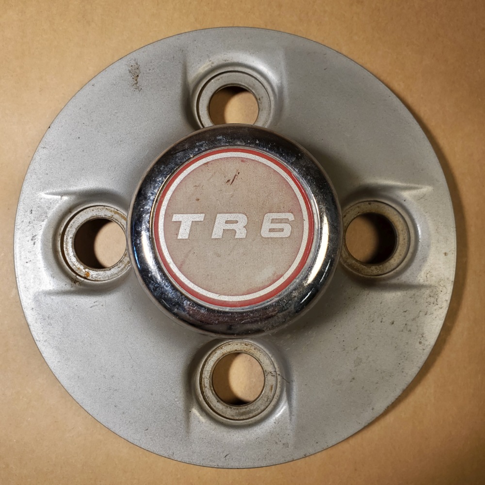 Original Triumph TR6 1973-76 Hubcap Silver and Red Wheel Center Hub Cap ...