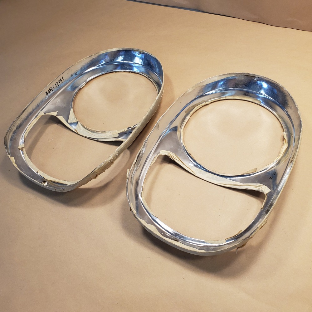 Original Mercedes 300SL Roadster Headlamp Chrome Ornamental Trim Pair ...